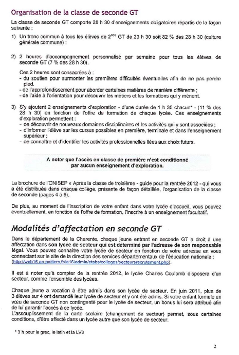 affectation lycee secteur