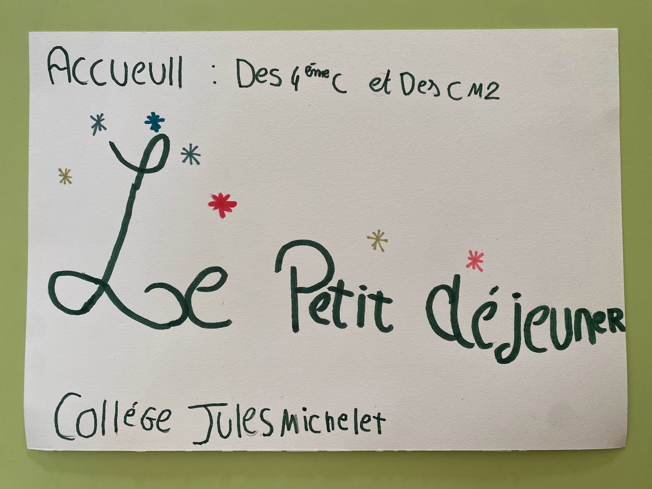 Opération P'tit dej à jules Michelet pour les 6-ème de Condorcet et les ...